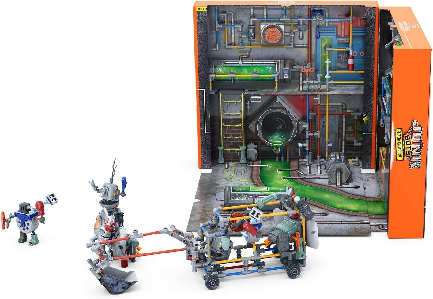 Hexbug Junkbots Large Factory Metro Sewer System Playset 285 Piece Act